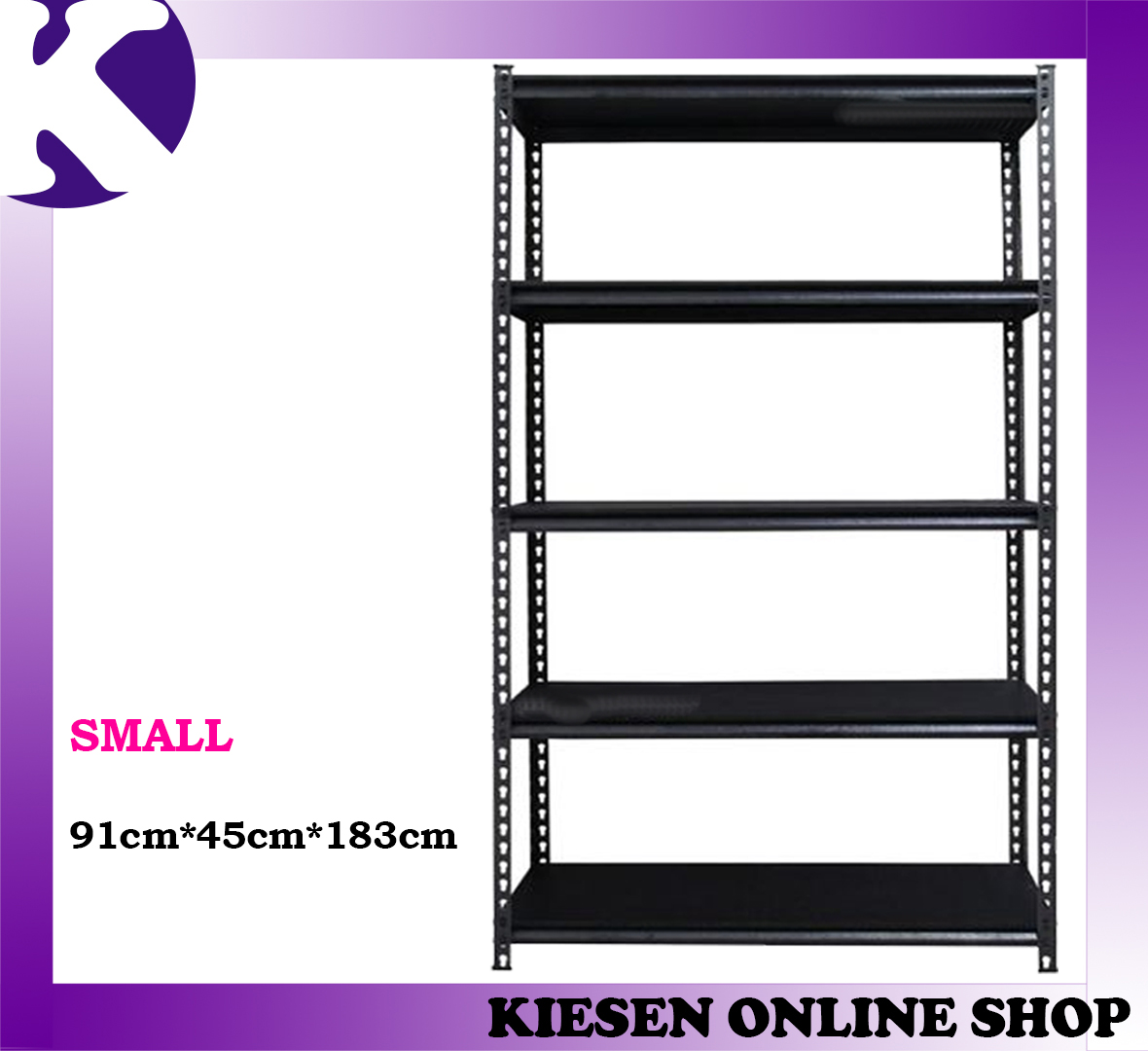(SMALL) DIY STORAGE RACK BLACK CAT SHELVES- STEELRACK BLACK LAMINATED ...