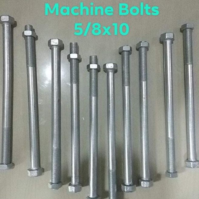 Machine Bolts 5/8x10 Galvanized With Nut per pcs!☺️ | Lazada PH