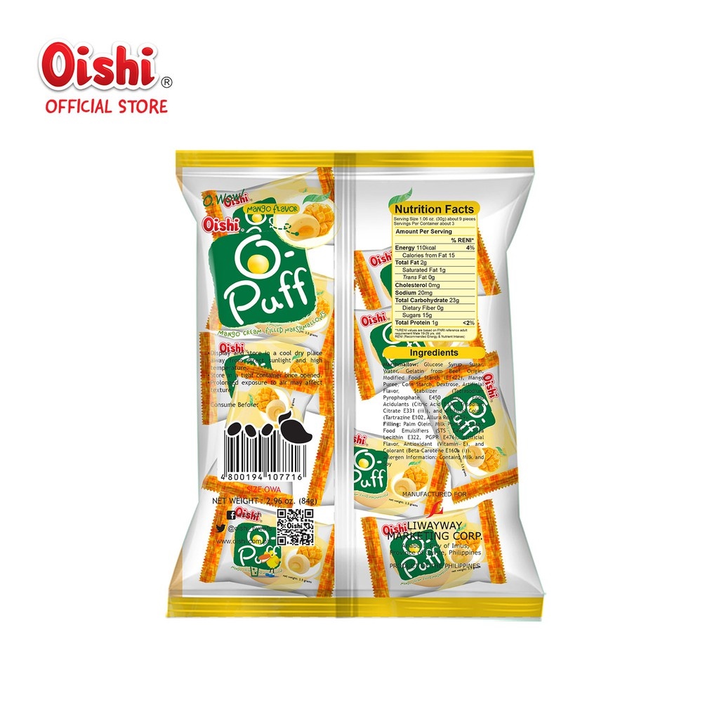 O-puff Marshmallows Assorted x 3 [Rich Creamy Filling Mix of Chocolate ...