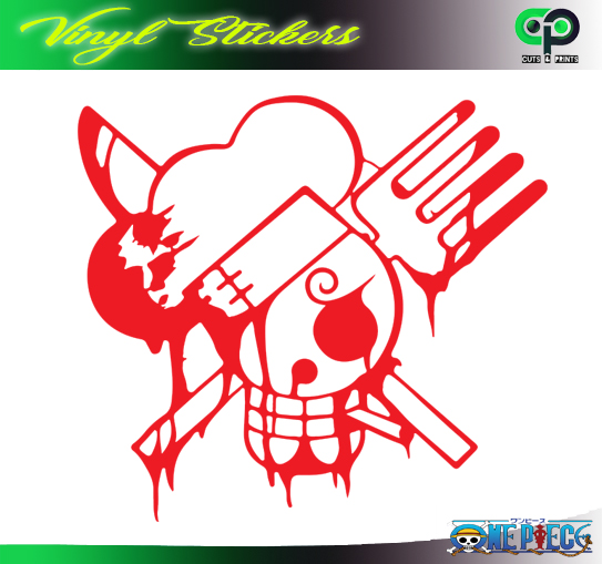 Sanji Logo 001 - One Piece Vinyl Machine Cut-out Sticker (For Laptop ...
