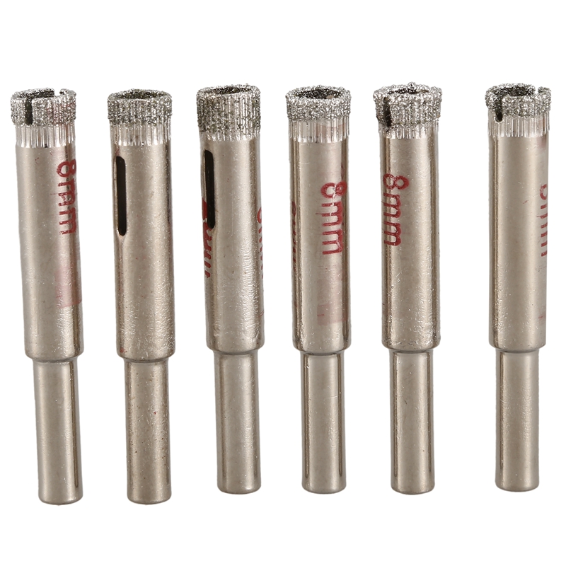 6 Pcs 8mm Diamond Core Drill Bits Ceramic Tile Glass Hole Saw - XHKJin ...