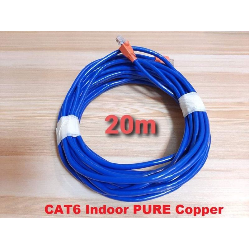 【Ready Stock】 10m to 50m COMLINK CAT6 UTP CABLE, INDOOR PURE Copper ...