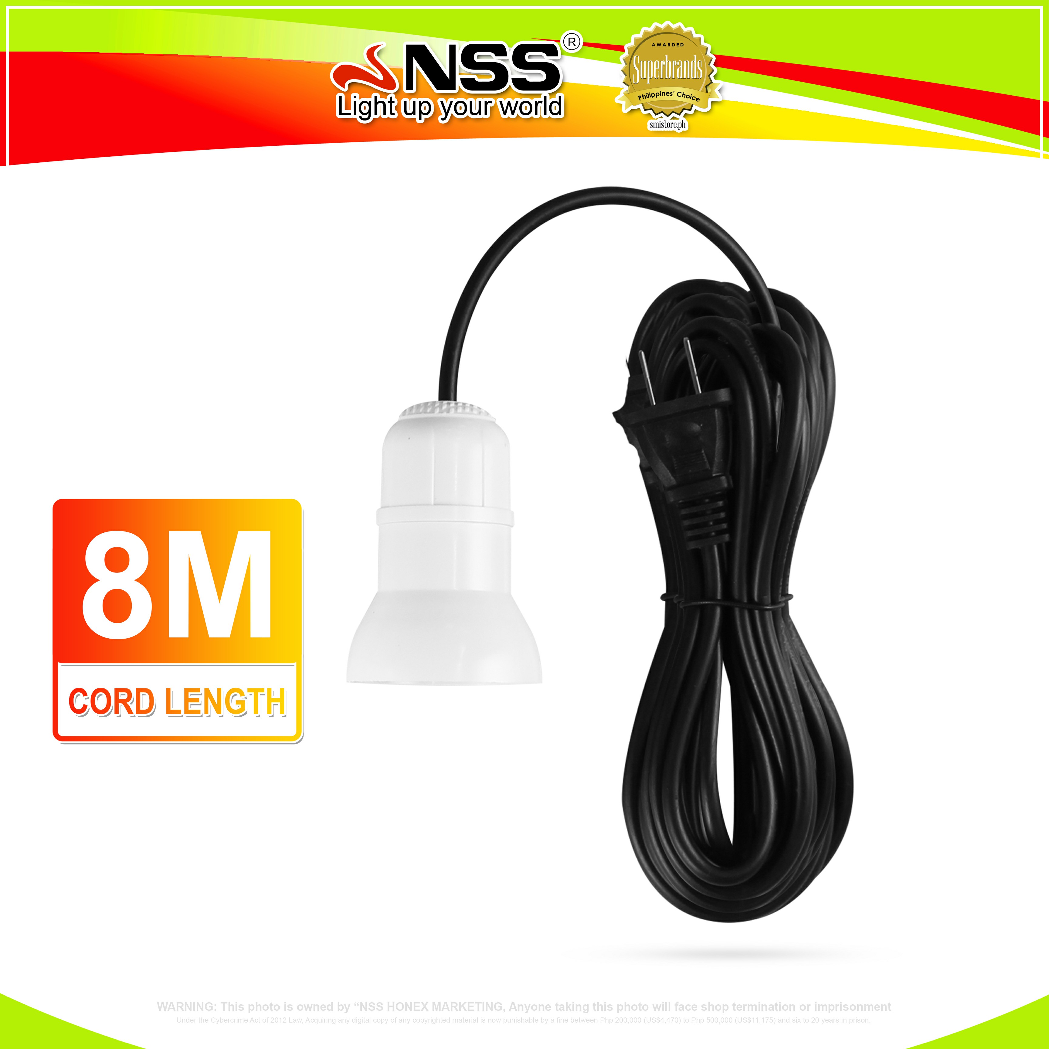NSS Lamp Bulb Holder Cord Extension E27 LED Light Bulb Edison Screw ...