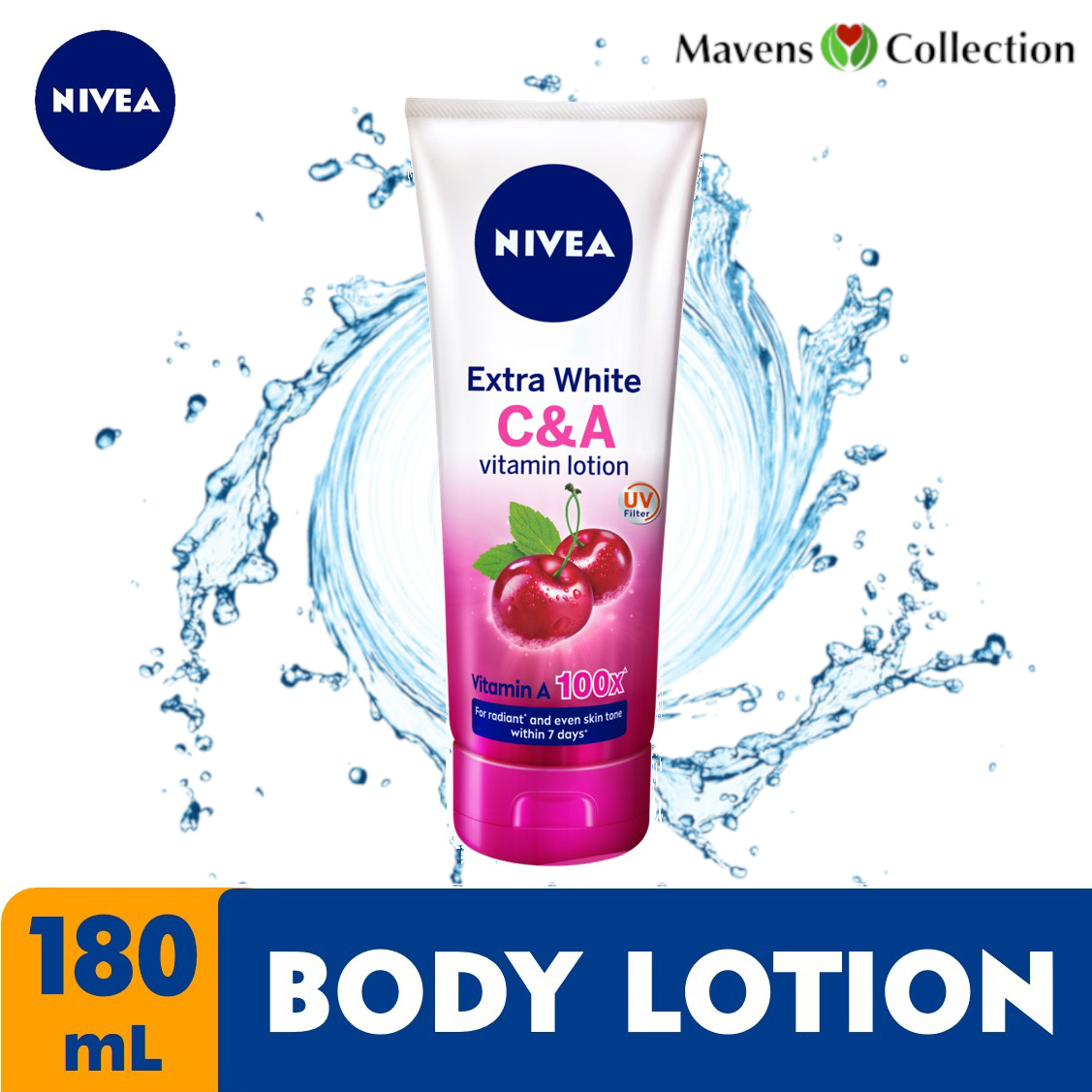 Nivea Extra White 180ml C&A Vitamin Lotion UV Filter Vitamin A 100X For ...