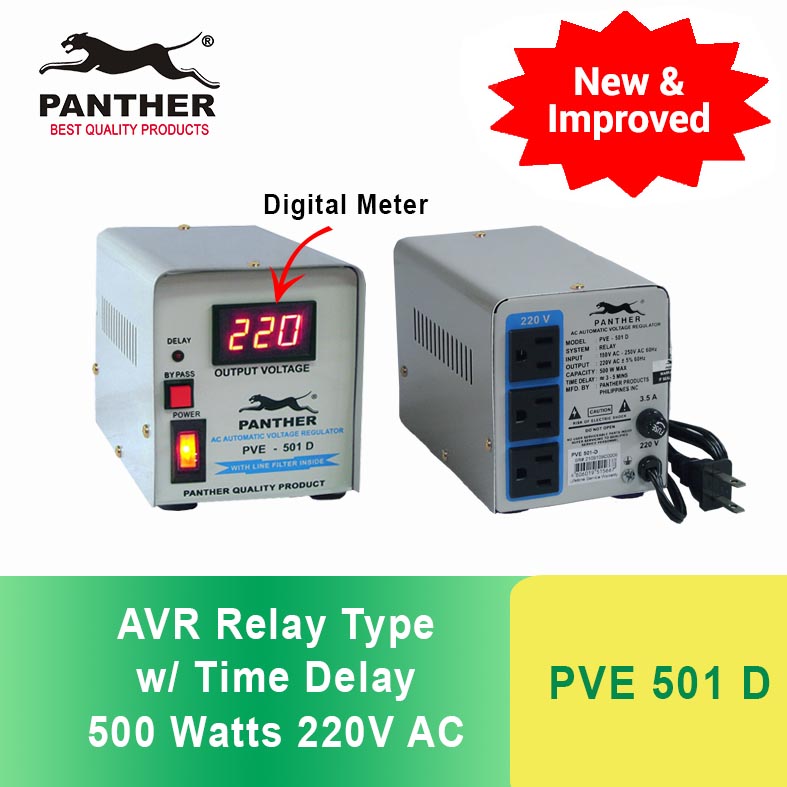 Panther PVE 501 D AVR Relay Type, 220V AC Output with 3-5 minutes Power ...