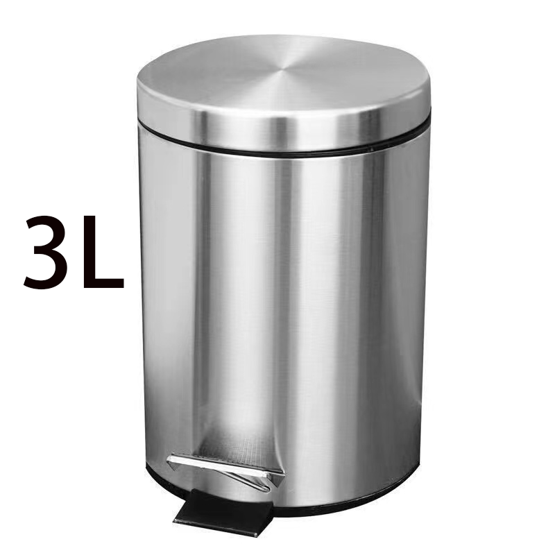 Stainless Foot Pedal Trash Bin Waste Can with Plastic Bucket Inside ...