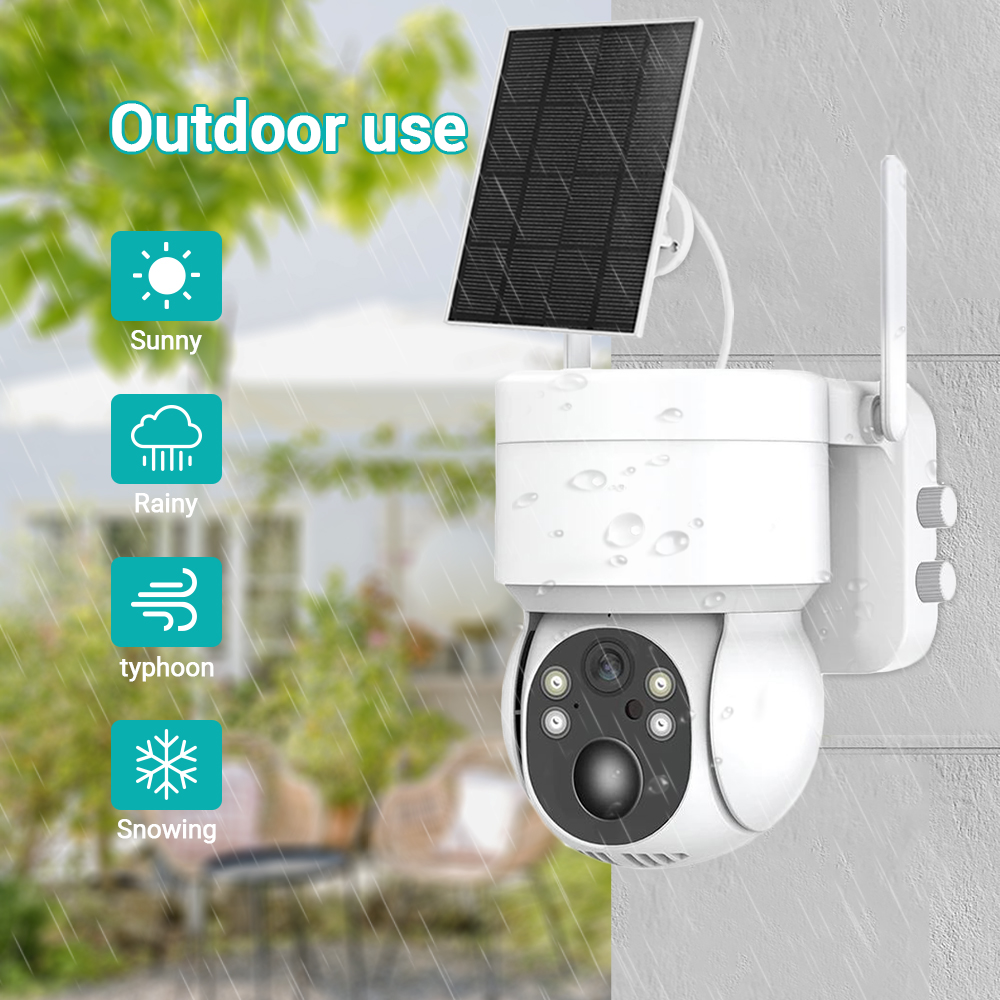 Hamrol 3MP Outdoor Solar Wifi Camera PIR Human Detection Wireless ...