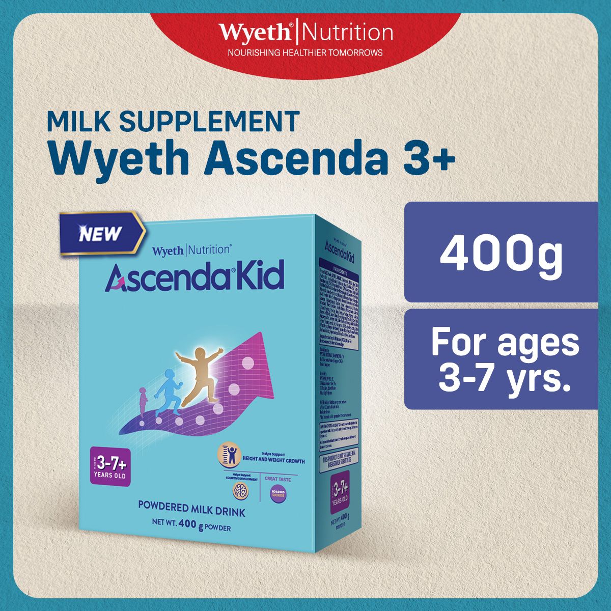 Ascenda Kid Powdered Milk Drink for Children Above 3 Years 400g | Lazada PH