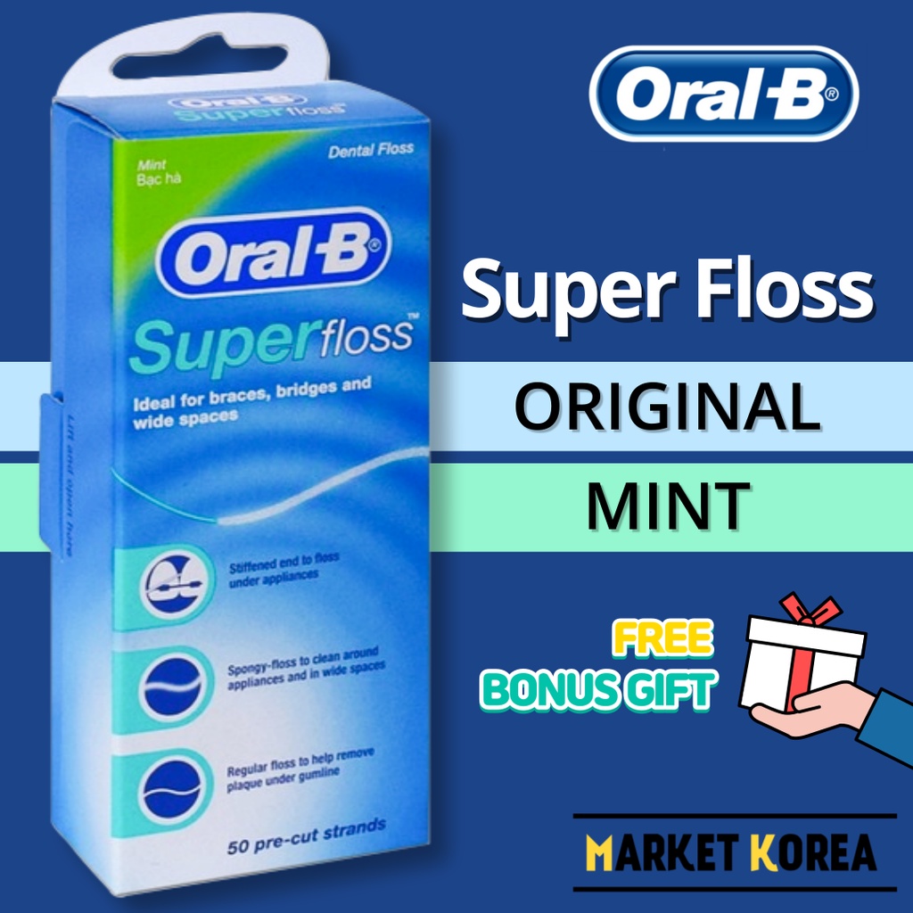 ORAL B dental floss SUPER Floss Dental Floss MINT 50pcs | Lazada PH
