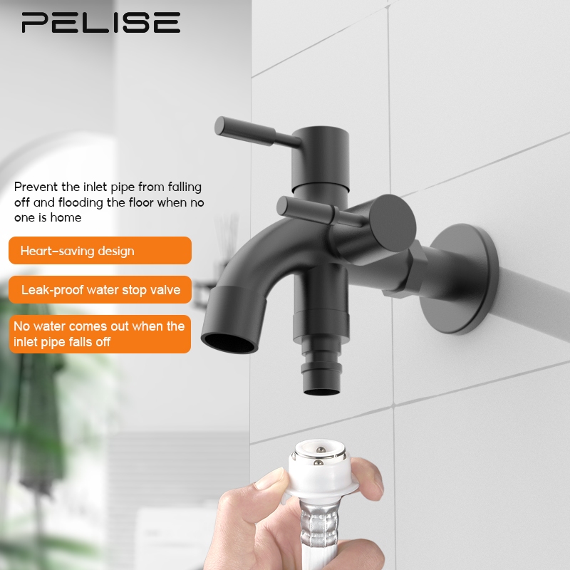Pelise Water tap faucet 304 Stainless Steel Double Tap Multifunctional ...