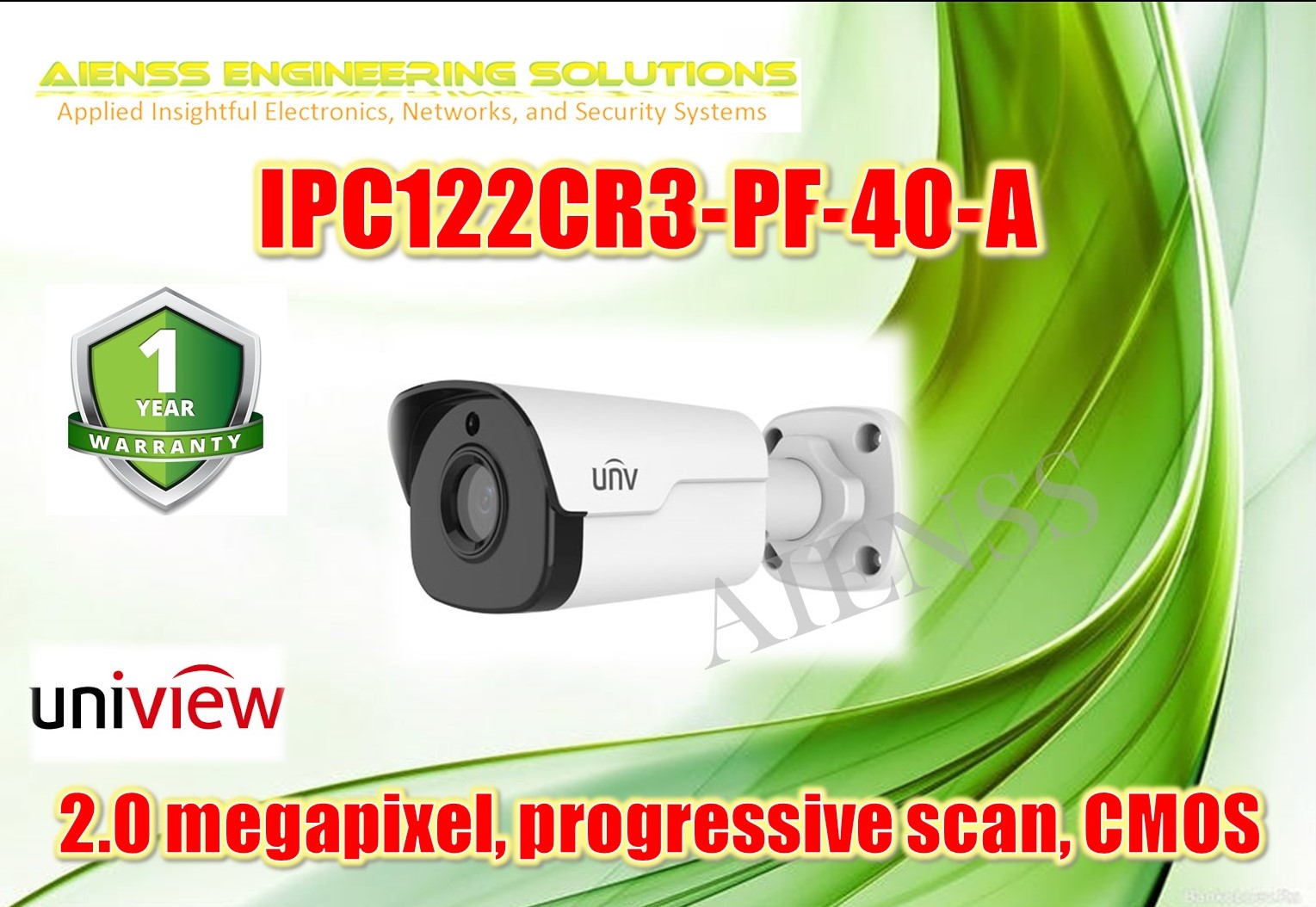 IPC122CR3-PF-40-A (2.0 megapixel, progressive scan, CMOS) UNIVIEW CCTV ...