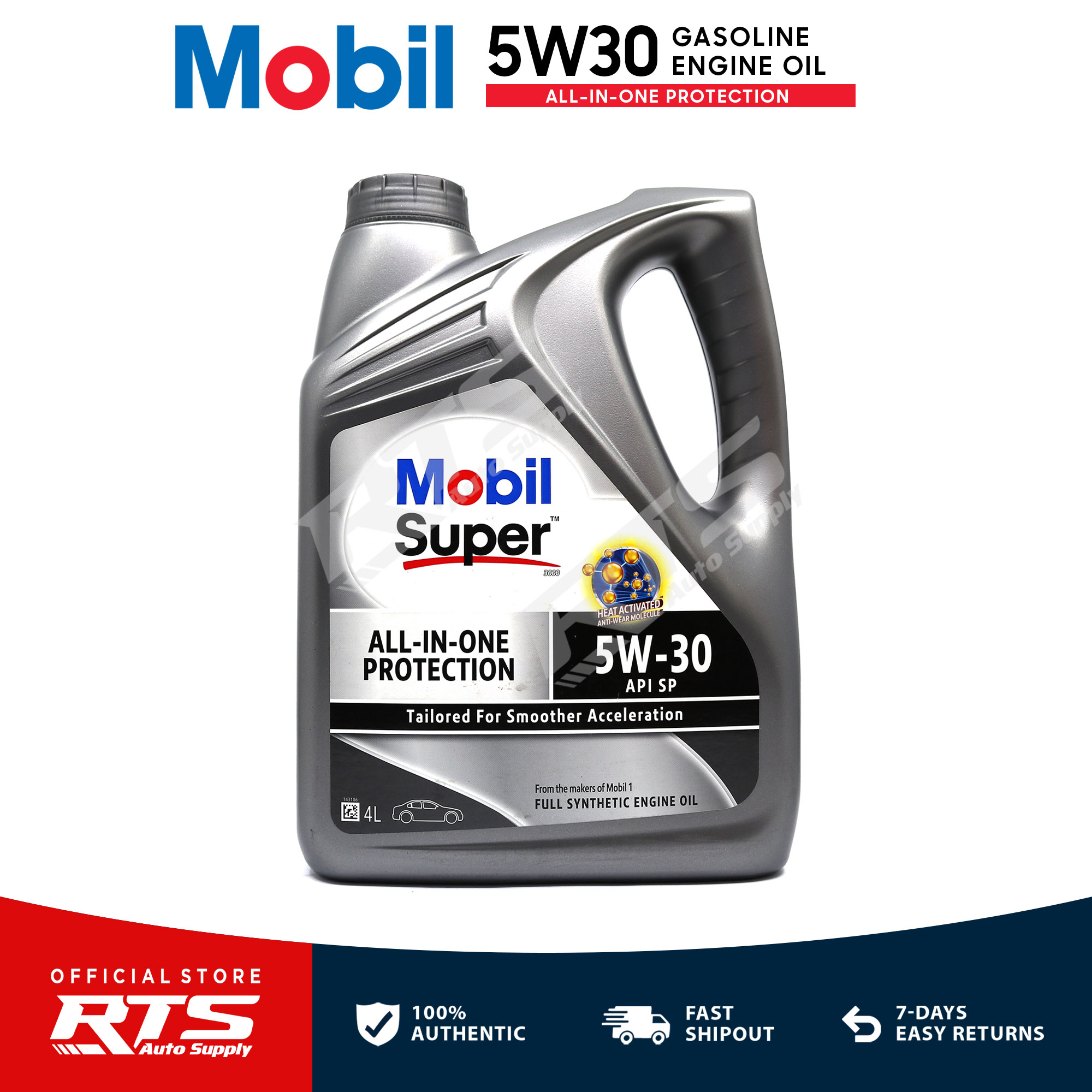 Mobil Super 3000 5w-30 Fully Synthetic Gasoline Engine Oil 1 Liter 1L ...