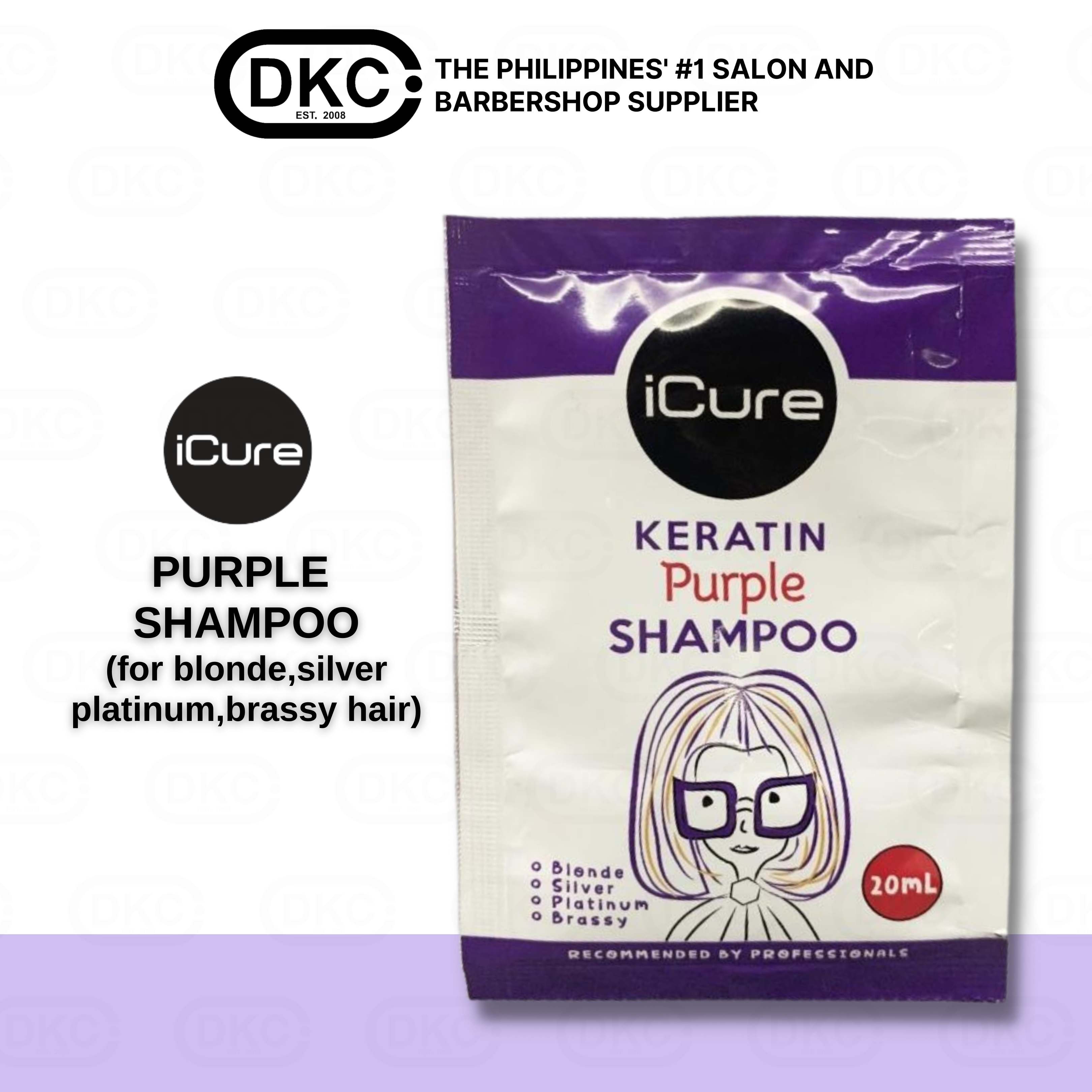 iCure Purple Shampoo and Conditioner 20mL Sachet For Blonde Bleached ...