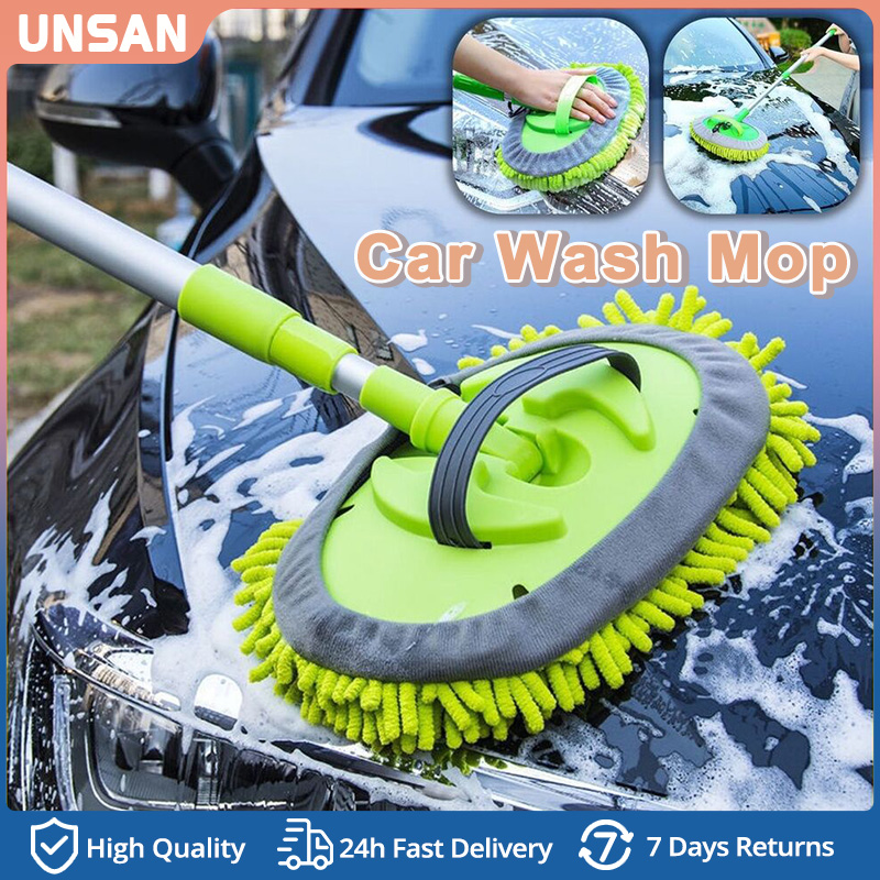 Car Wash Mop，Brush Microfiber Car Wash Mop Elastic Rotation Multi ...