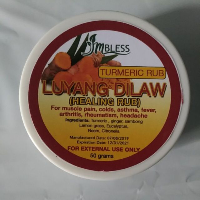 JM BLESS TURMERIC RUB/ LUYANG DILAW ( HEALING RUB) 50 gramssC6 | Lazada PH