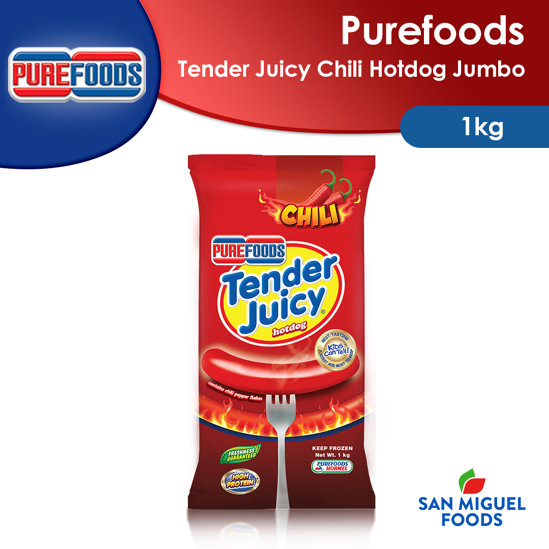 PUREFOODS Tender Juicy Chili and Cheese Hotdog Jumbo 1kg | Lazada PH