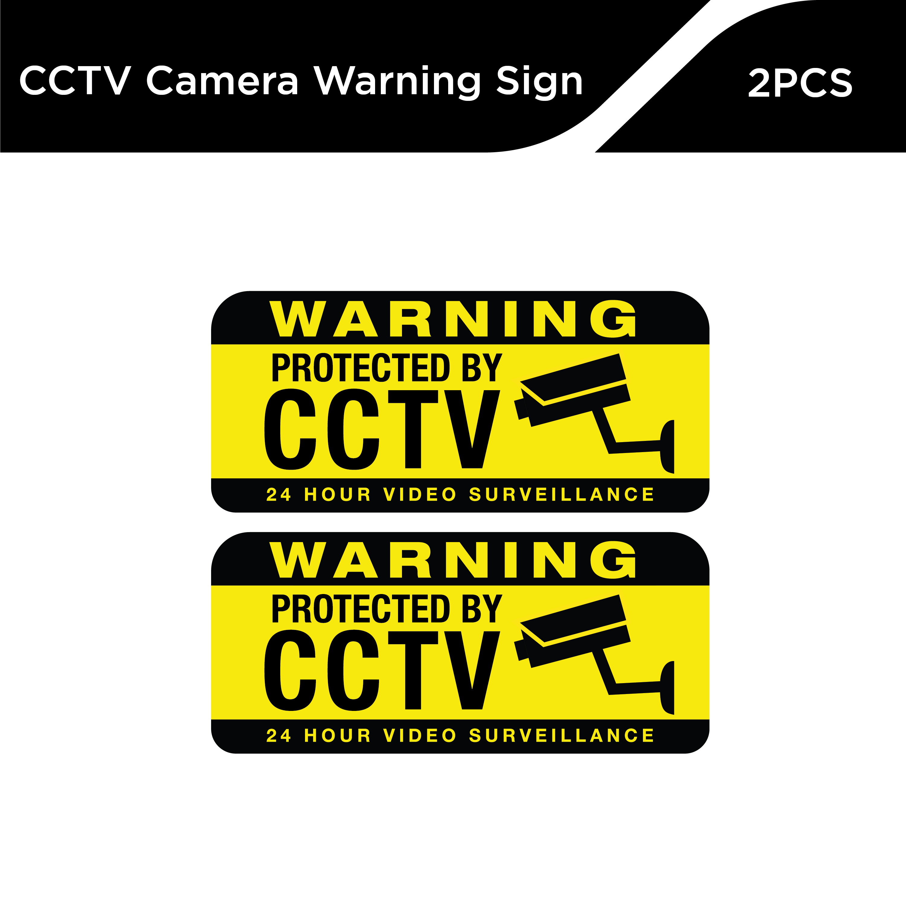 DSign 2 pieces CCTV Monitoring Warning Sign lSignages Vinyl Sticker l ...