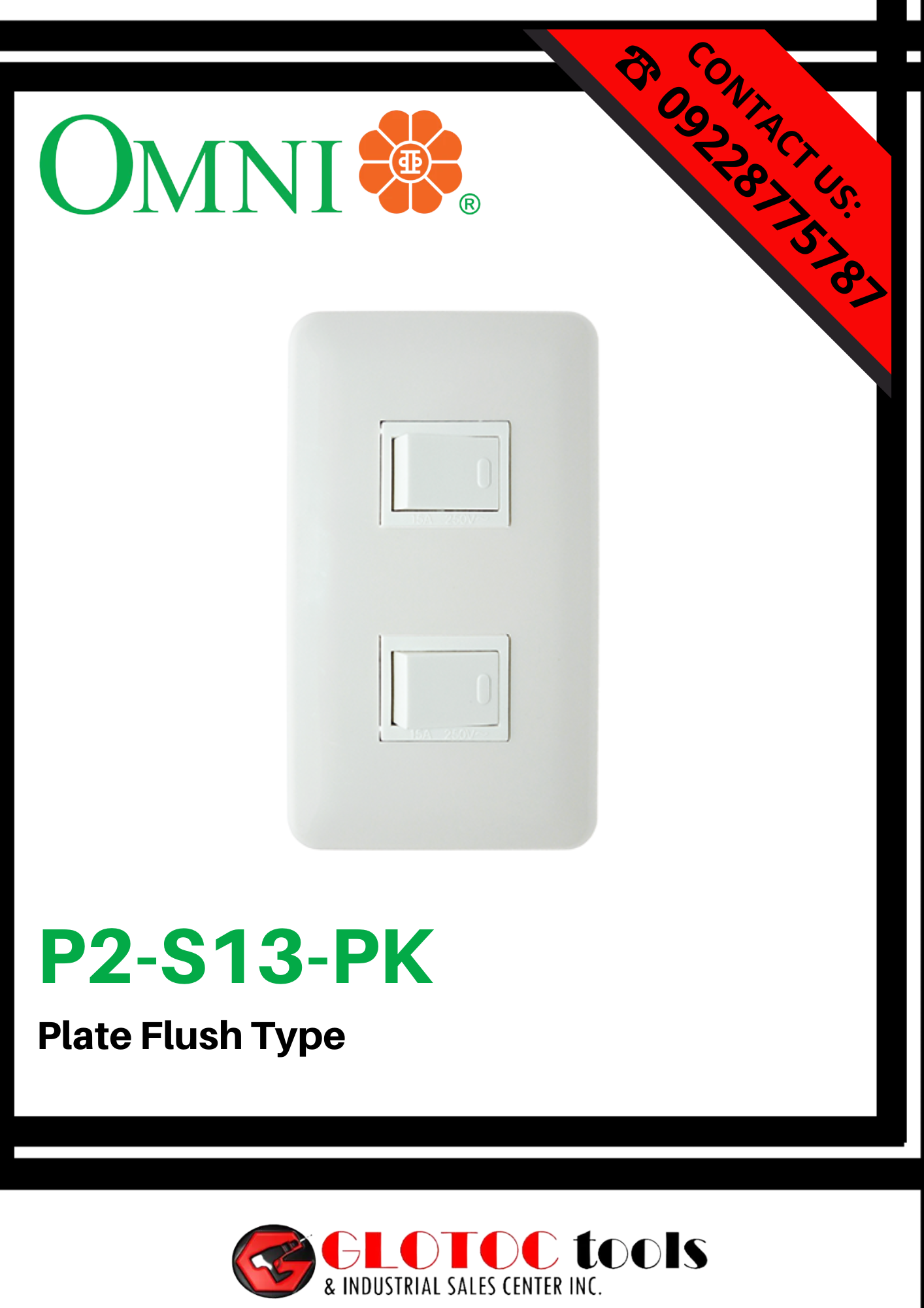 OMNI 2 Gang Plate Flush Type P2-S13-PK | Lazada PH