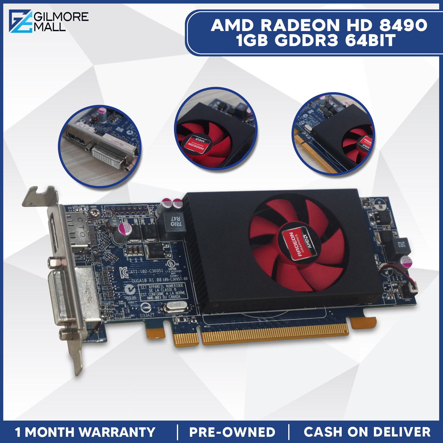 AMD RADEON HD 8490 1GB GDDR3 GRAPHICS CARD | DISPLAY PORT AND DVI-D ...