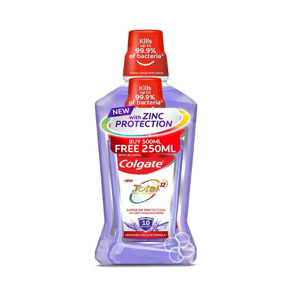 Colgate Total Clean Mint Mouthwash 500mL + 250mL | Lazada PH