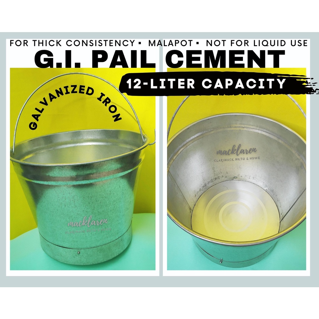 Galvanized Iron Cement Pail ️ GI Cement Pail ️ Holds 12 Liters ️ Heavy ...