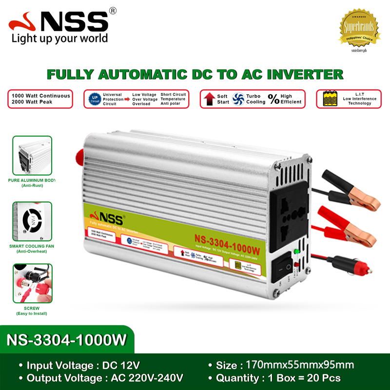 NSS inverter 12v to 220v heavy duty set 500W /1000W /2000W pure sine ...