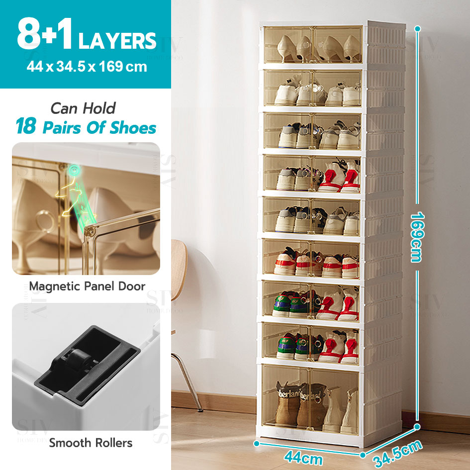 SIV Extra large Foldable Shoe Organizer Free Installation Shoe Cabinet ...