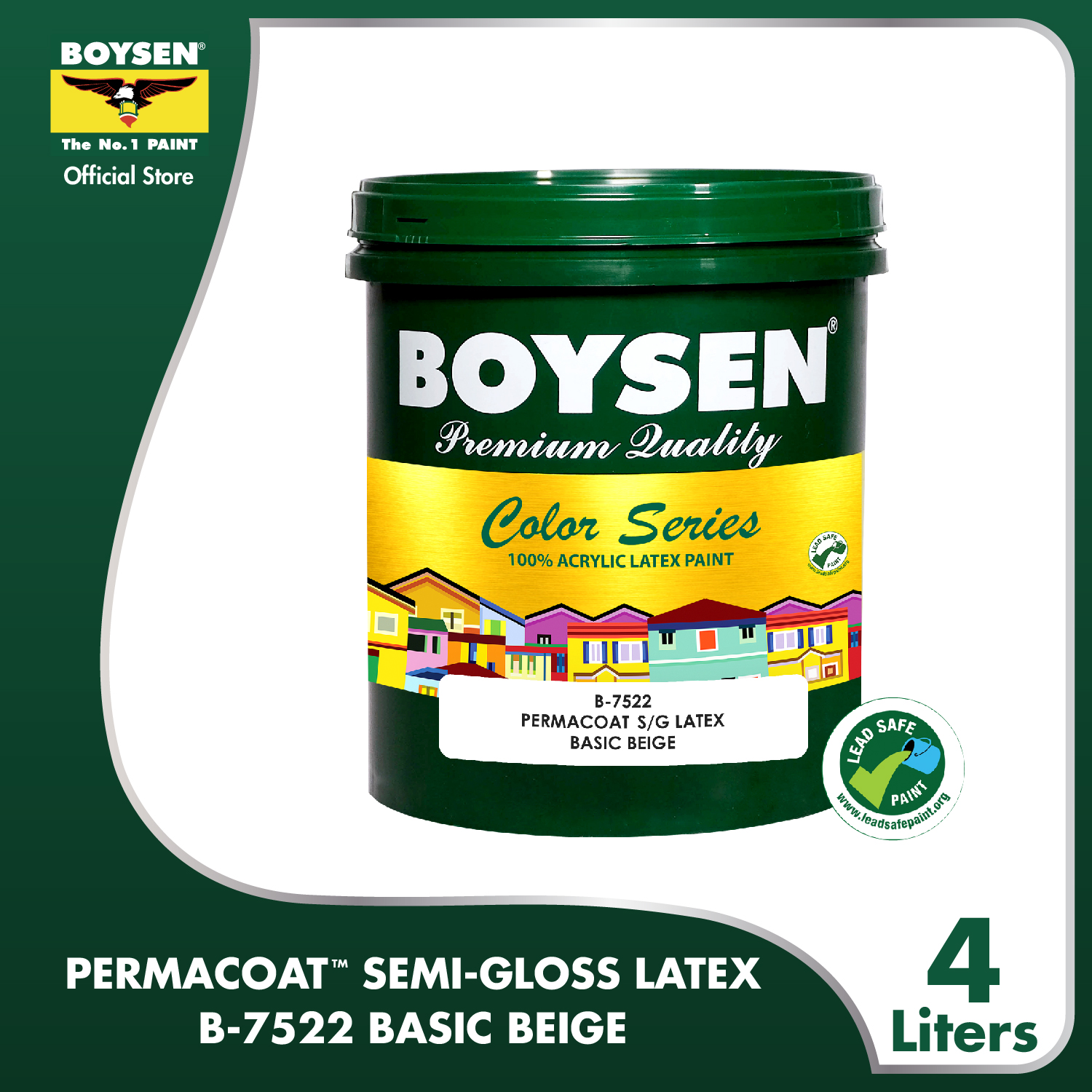 BOYSEN Permacoat Semi-Gloss Latex Basic Beige B7522-4L | Lazada PH