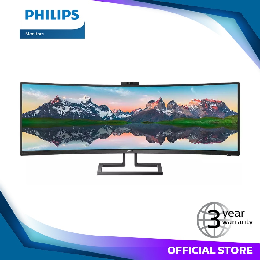 Philips 439P9H1 43" SuperWide Curved LCD Monitor with Pop-up Webcam ...