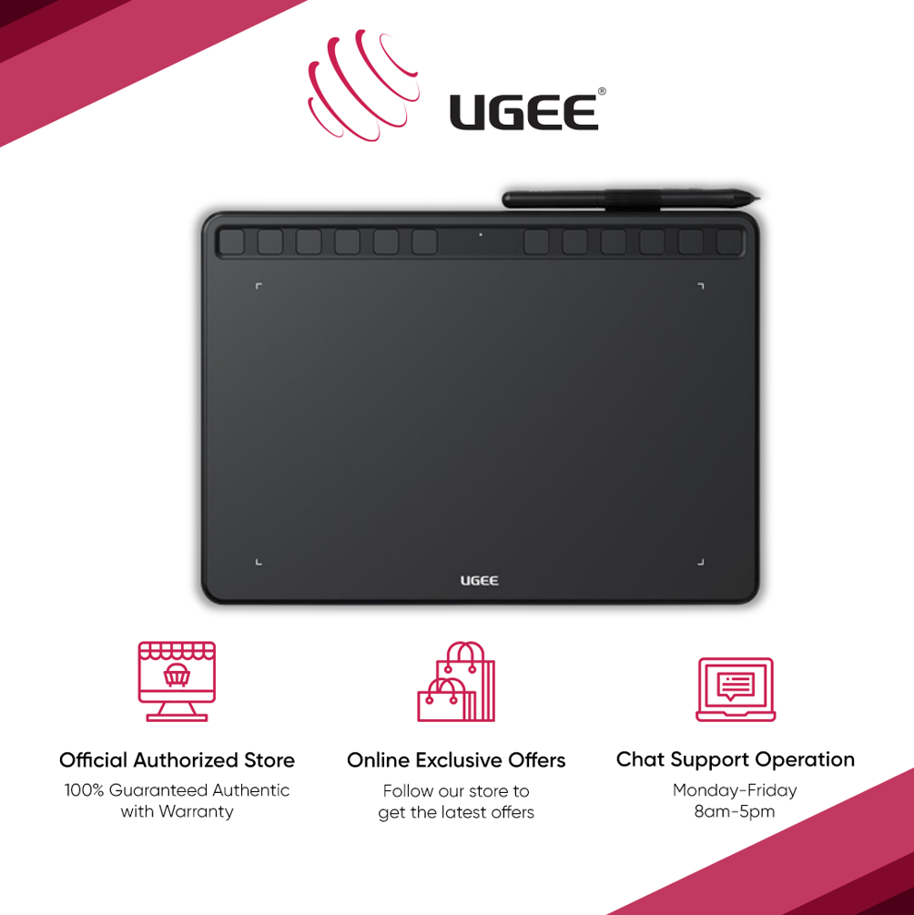 UGEE S-Series S1060, Graphic Drawing Tablet Active Area 10"x 6.2 ...