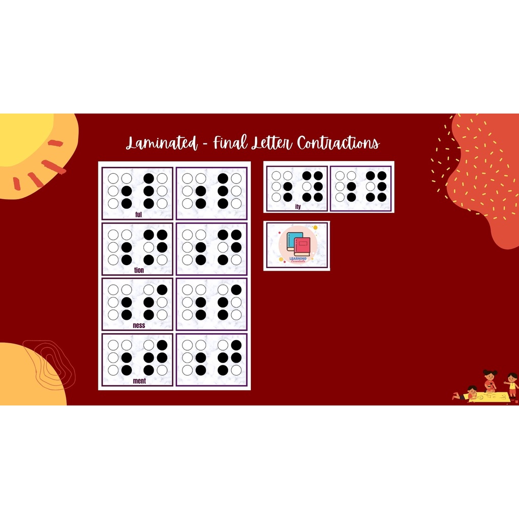 Laminated Flashcards - Final Letter Contractions (12 pieces) LEARNING ...