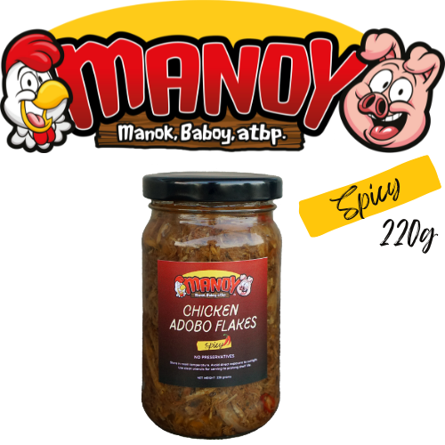 Manoy Roast Chicken Adobo Flakes Spicy Flavor 220g Fda Approved | Lazada PH