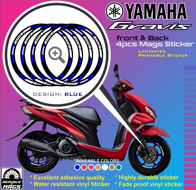 Yamaha Gravis Mags Printed and Laminated Decal Stickers | Lazada PH