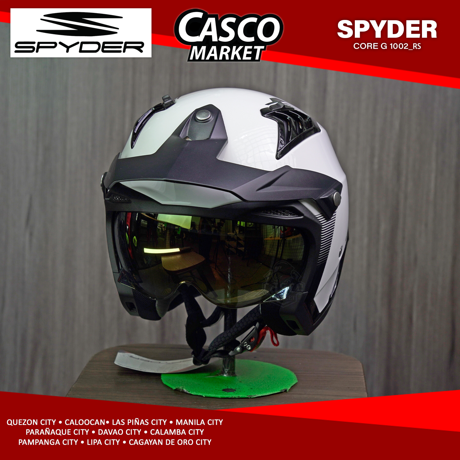 SPYDER CORE P PLAIN COLOR FULL FACE TO OPEN FACE MOTORCYCLE HELMET ...