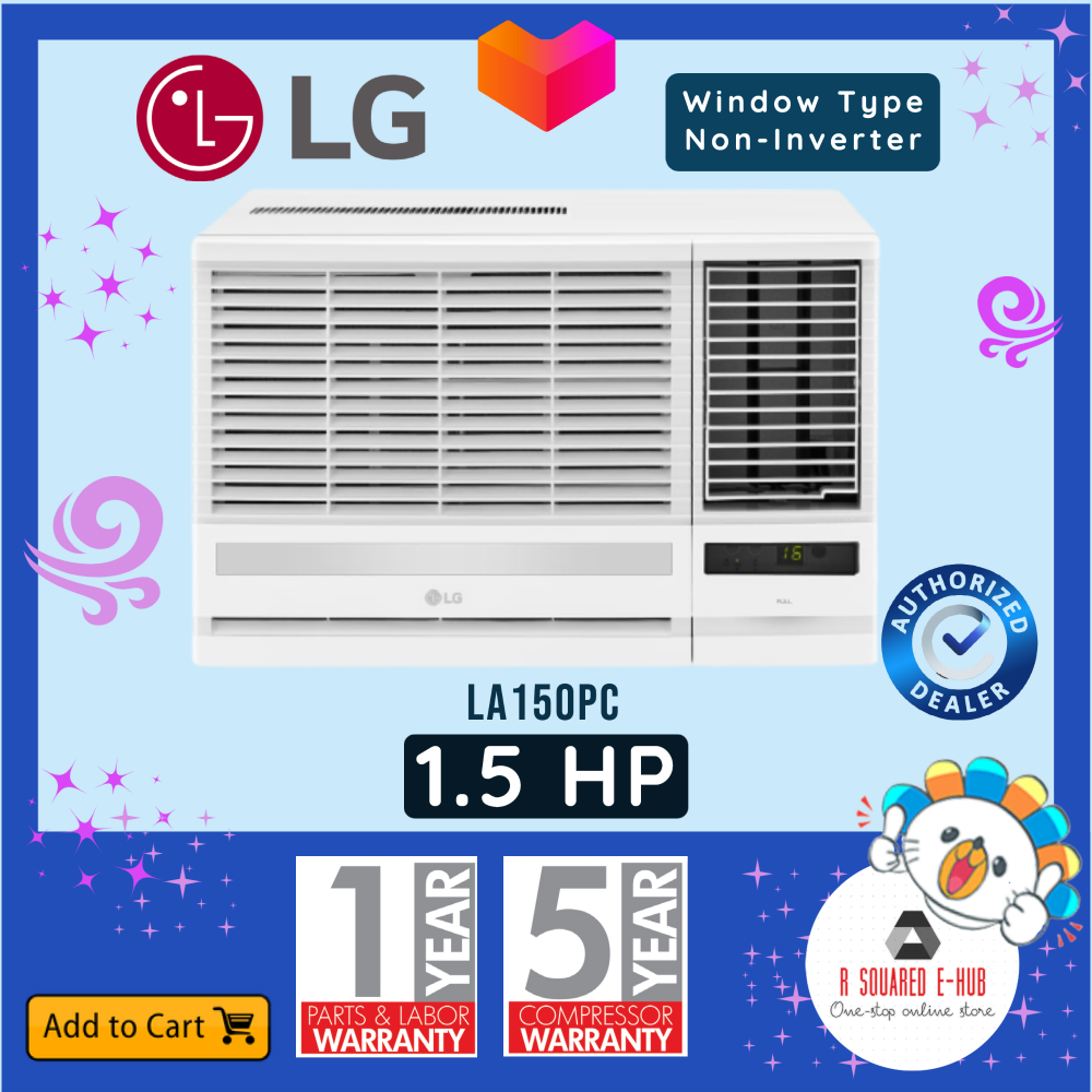 LG Window Type Deluxe Remote WRAC Silver Non-Inverter Aircon 1.5HP ...