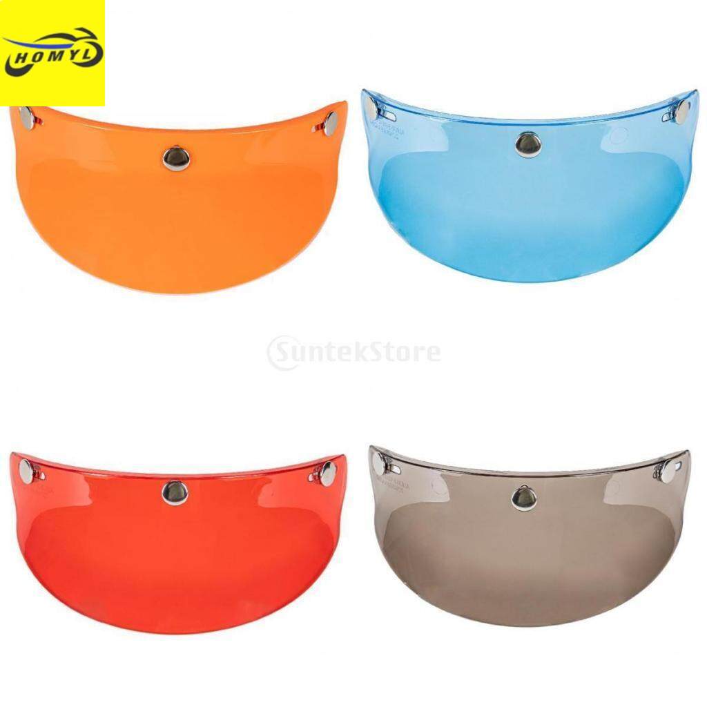 Homyl Universal 3 Snap Helmet Visor Peak UV Open Face Shield 15cmx5cm ...