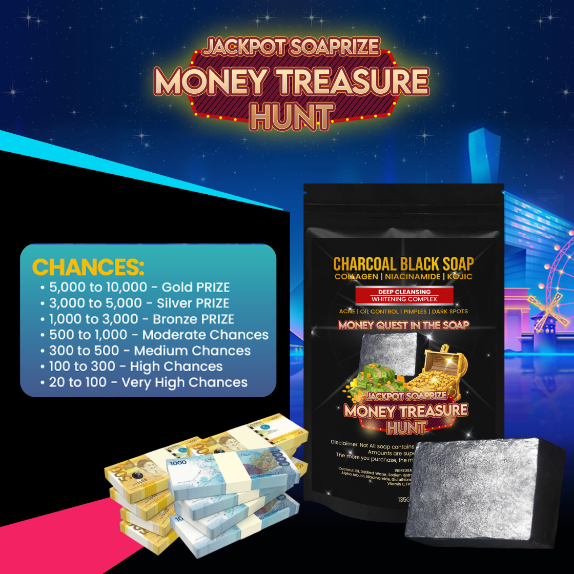 THE ORIGINAL MONEY SOAP SOAPRIZE - Black Niacinamide Soap, may pera sa ...
