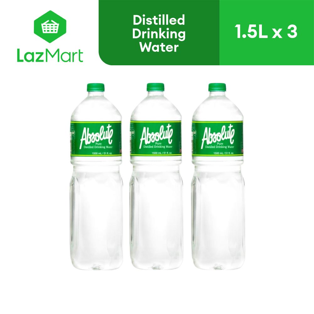 Absolute Distilled Drinking Water 1.5L - Pack of 3 | Lazada PH