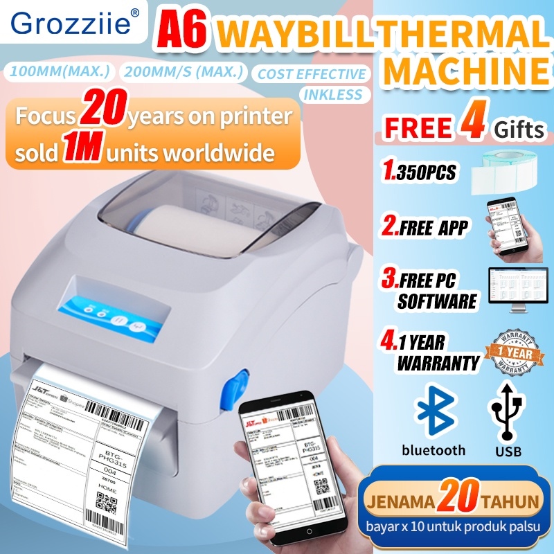 COD ∋ Thermal printer air Waybill Barcode Shipping bluetooth usb ...