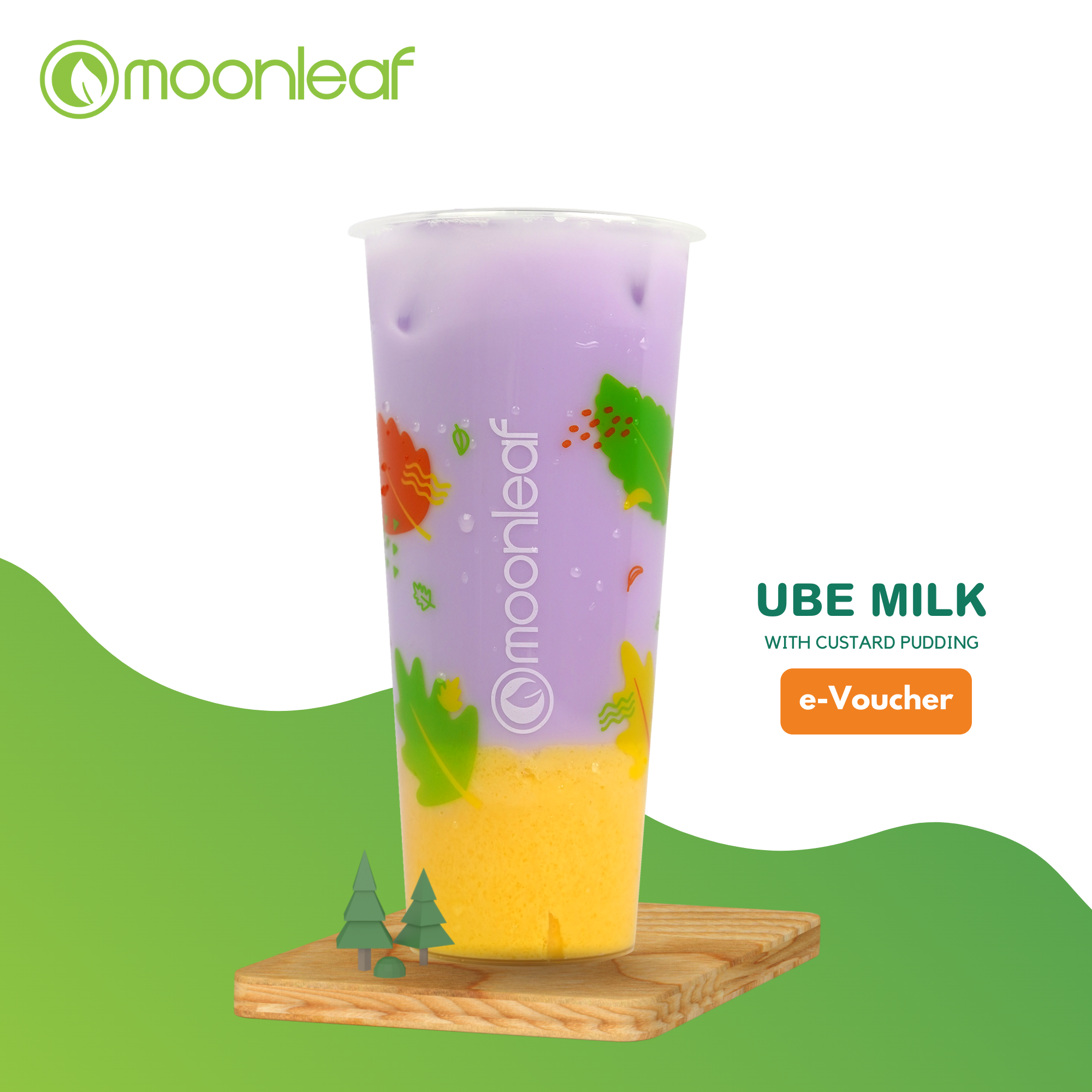 MOONLEAF Ube Milk with Custard Pudding (e-Voucher) | Lazada PH