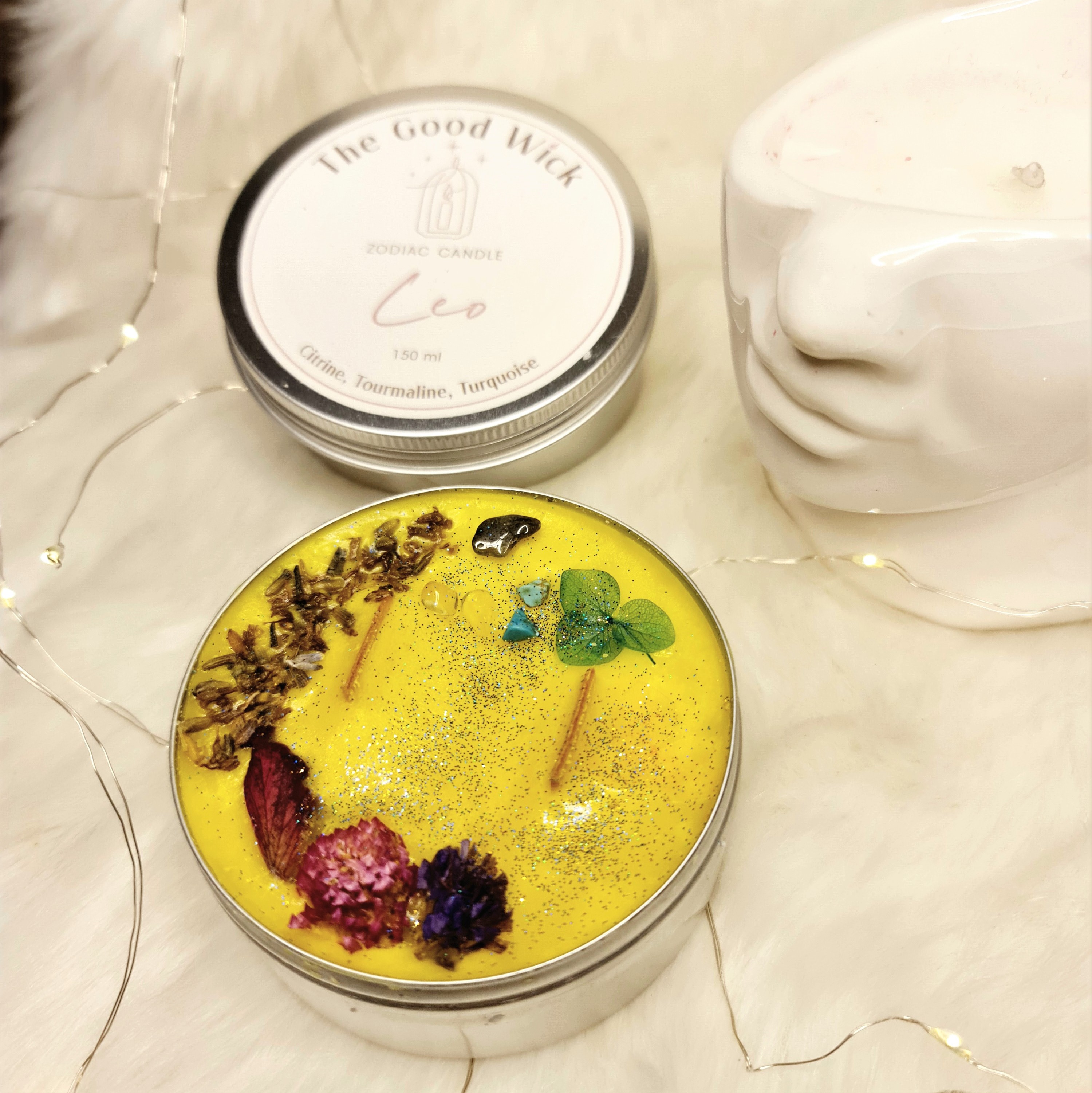 Zodiac Soy Scented Candles - Leo - The Good Wick Crystal Intention ...