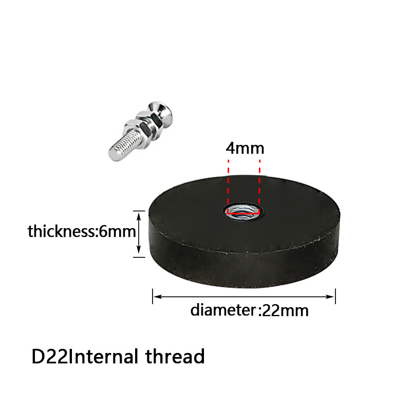 3.5kg- 16kg Rubber Strong Magnetic Base POT Magnet Mounting Base ...