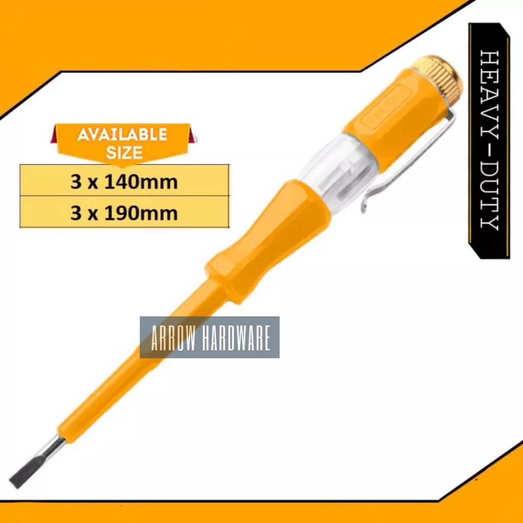 Voltage Tester 100-500V (3 x 140mm | 4 x 190mm) Neon Bulb | Lazada PH