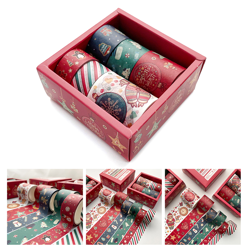 [JINXING]6pcs/set Merry Christmas Washi Tape Box-Packed Holiday gift ...
