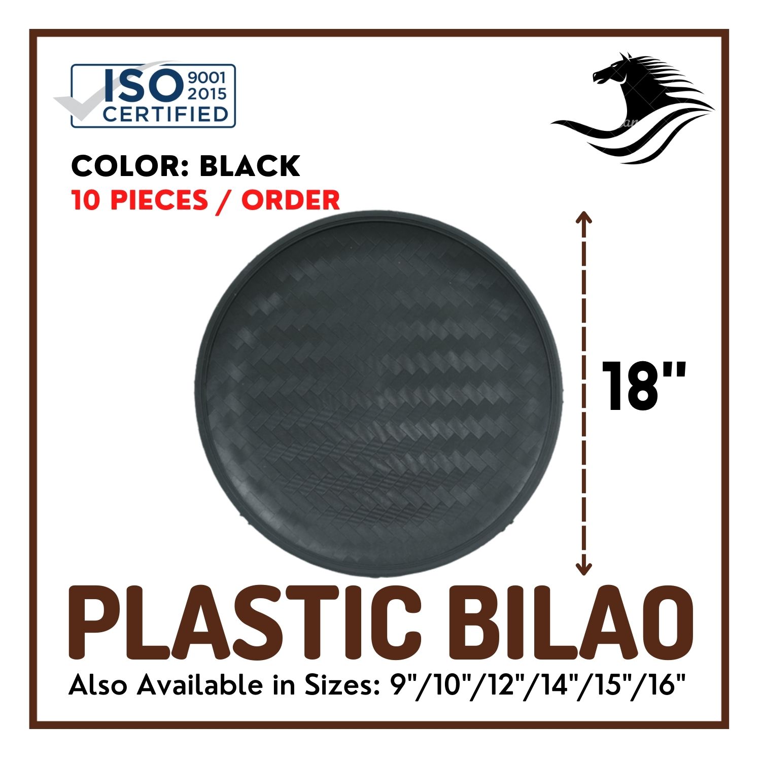 Reusable Plastic Bilao 18in Black Bilao [ 1 piece | 10 pieces ] Perfect ...