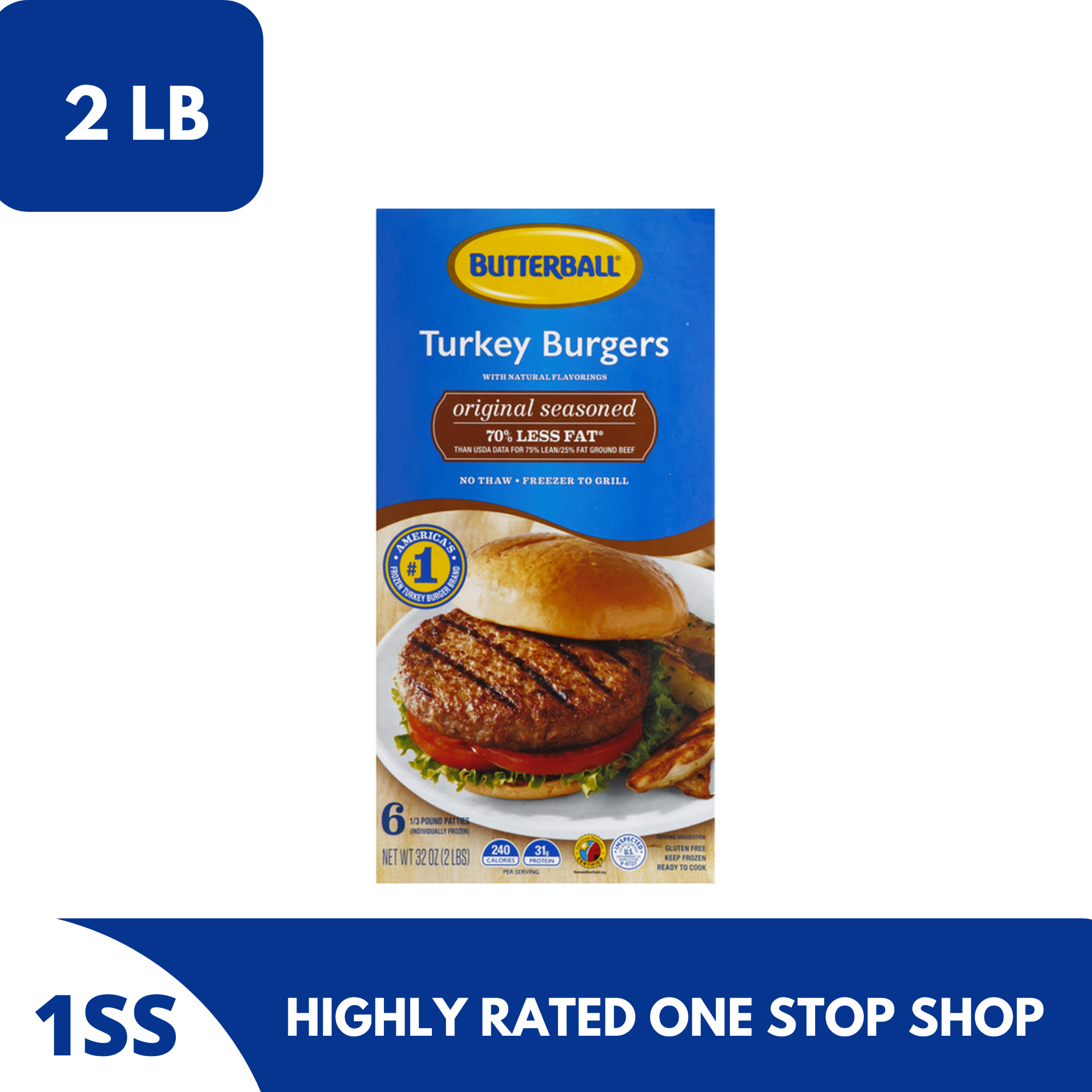Butterball Turkey Burgers Original Seasoned 70% Less Fat, 2LB | Lazada PH