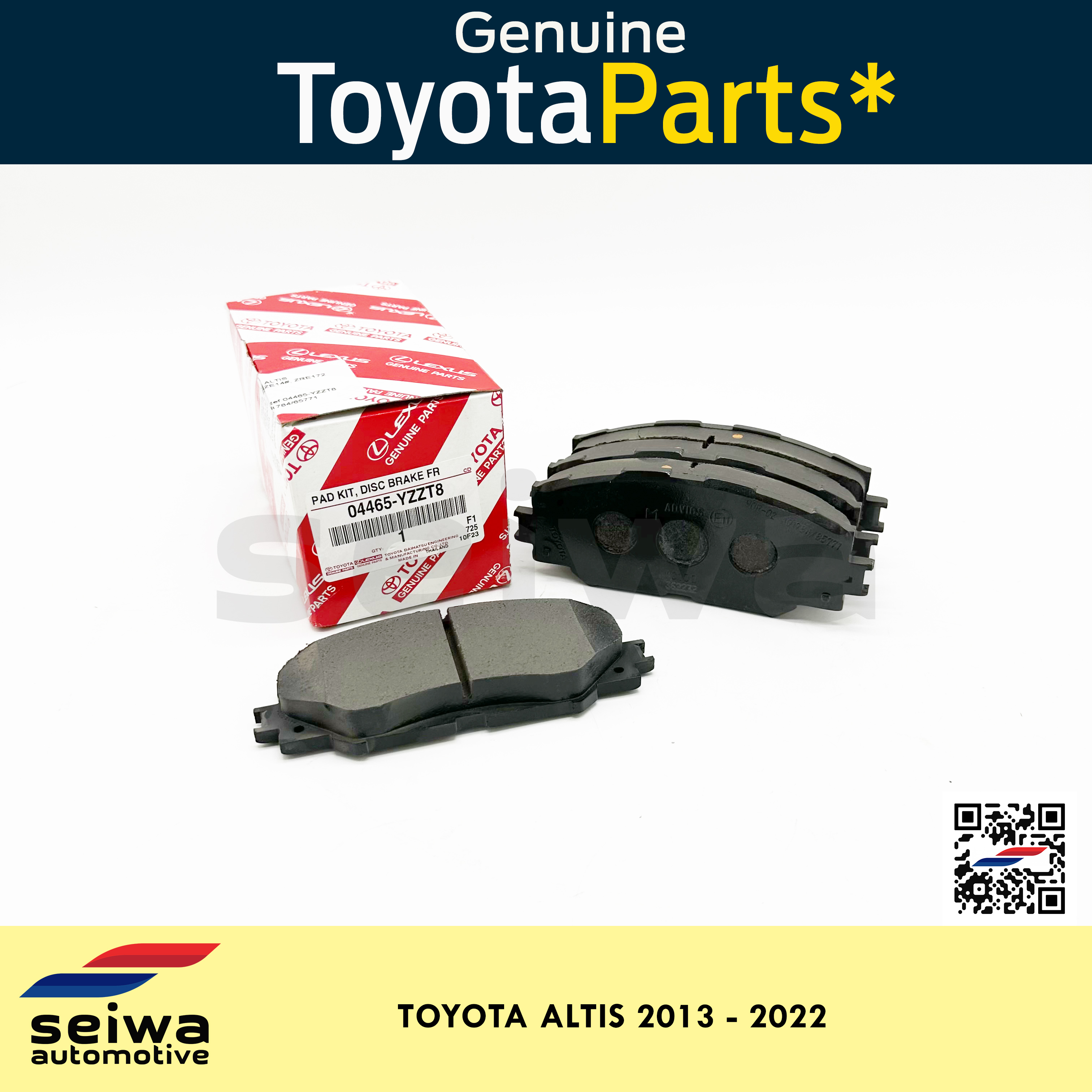 [2013 - 2022] Toyota Altis Brake Pads FRONT - Genuine Toyota Auto Parts ...