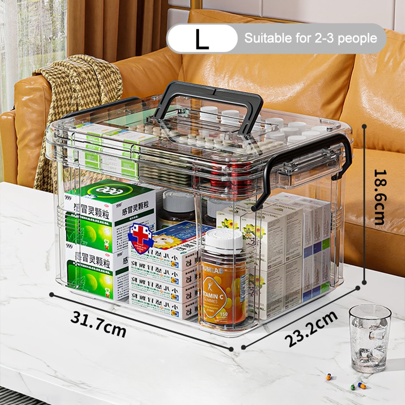 STON Large Medicine Storage Box Home Transparent First Aid Kit Portable ...