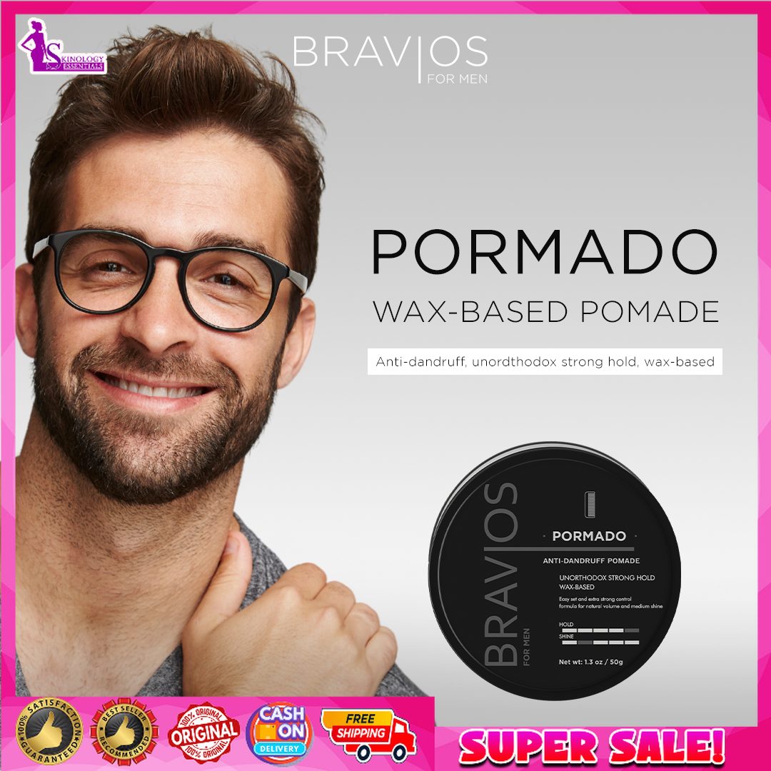 BRAVIOS PORMADO ANTI DANDRUFF POMADE STRONG HOLD WAX BASED 50G FOR MEN ...