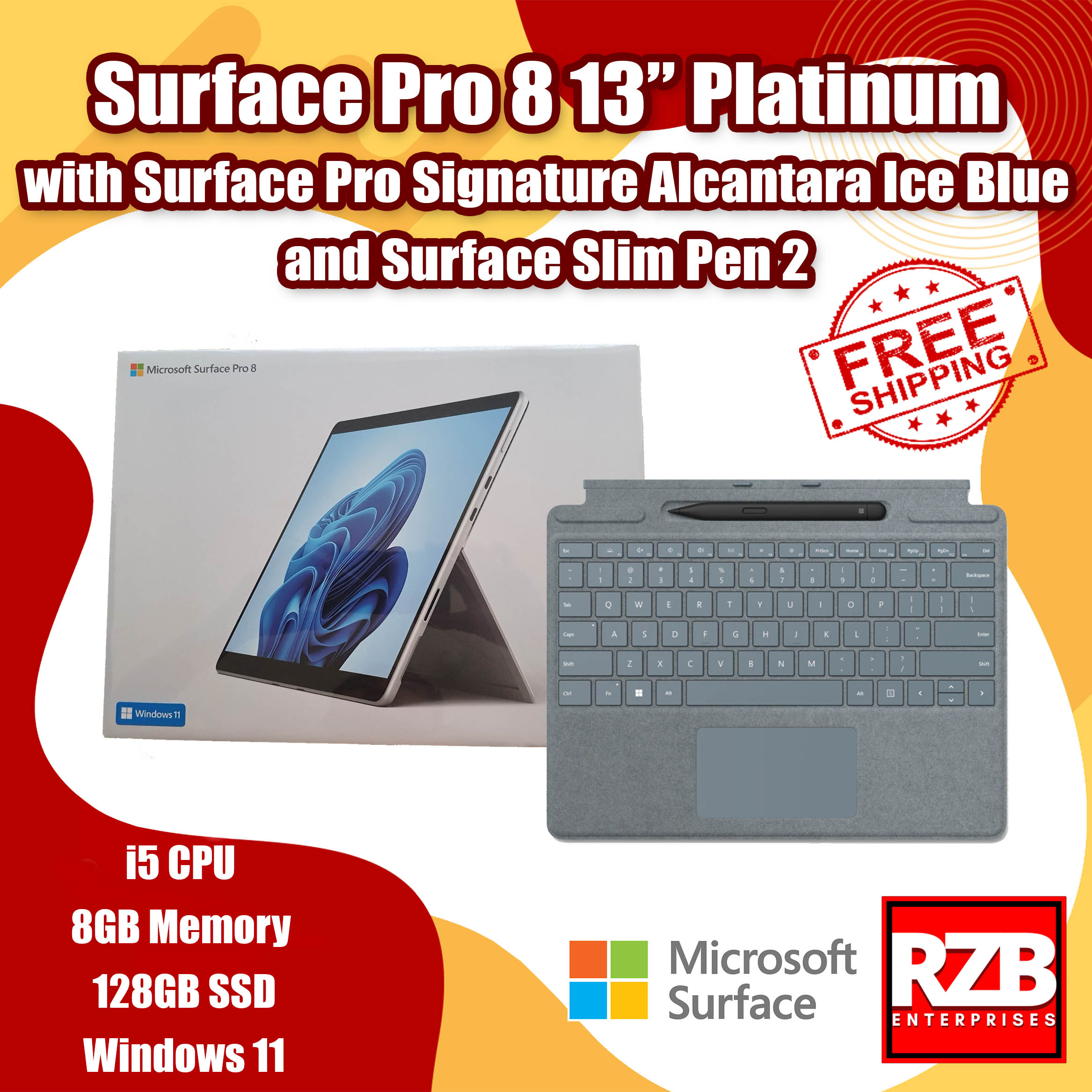Surface Pro 8 Platinum i5 8GB 128GB SSD with Surface Signature ...